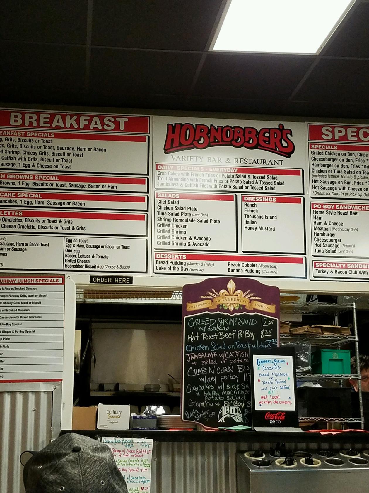 Menu at Hobnobber's Variety Bar & Restaurant, New Orleans