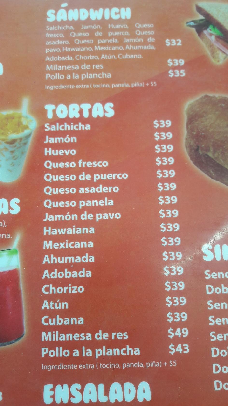Carta del pub y bar Jugos y Chocos Tony, Aguascalientes, Profesor ...