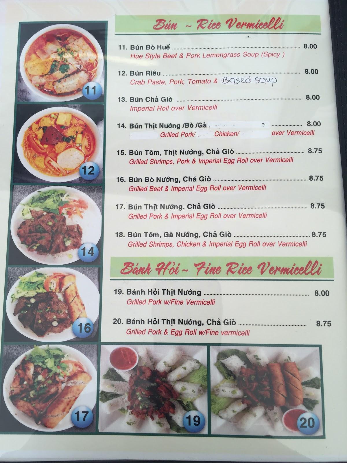 Menu at Vietnam House Restaurant, Alameda