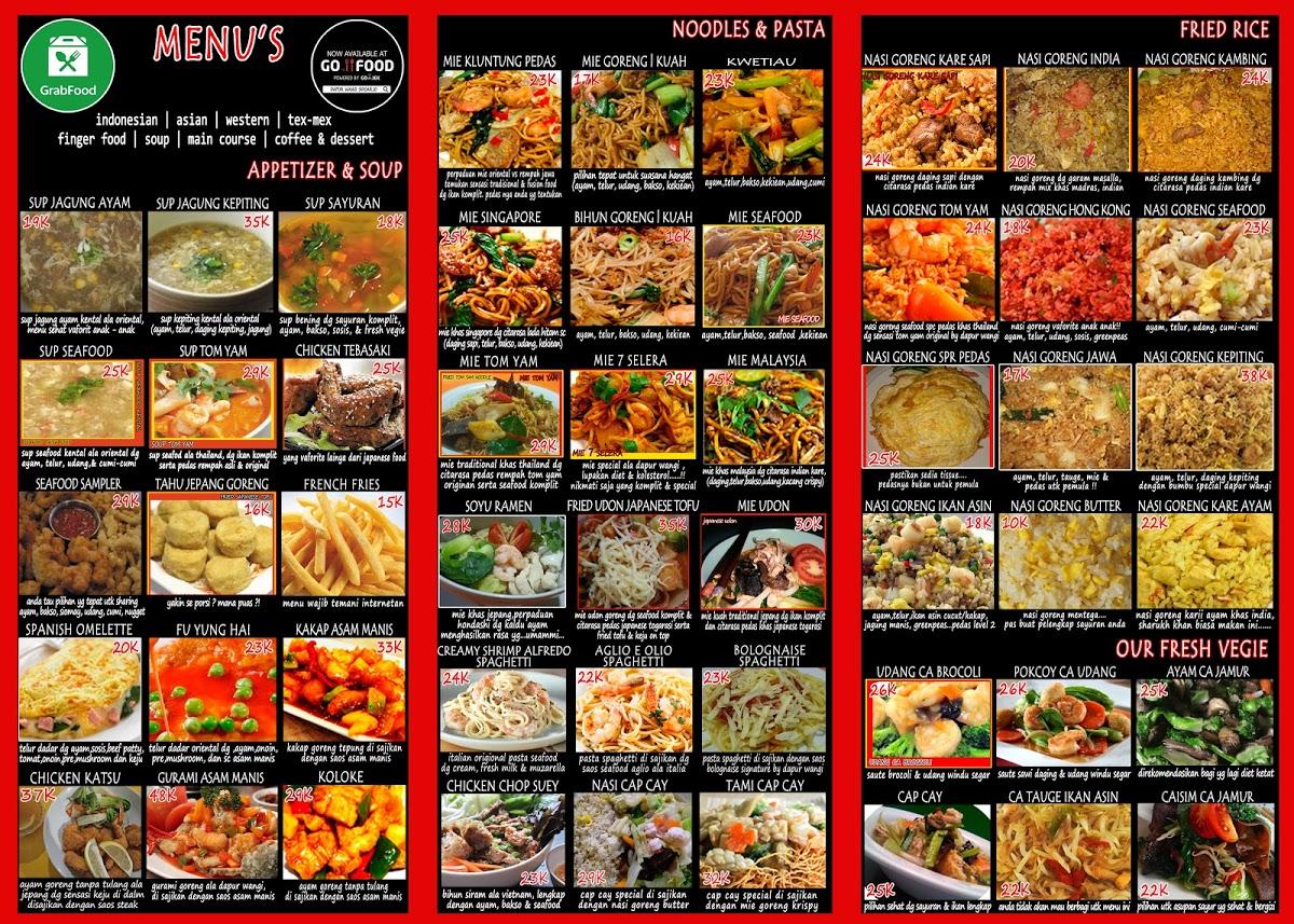Menu at DAPUR WALI cafe, Sidomojo