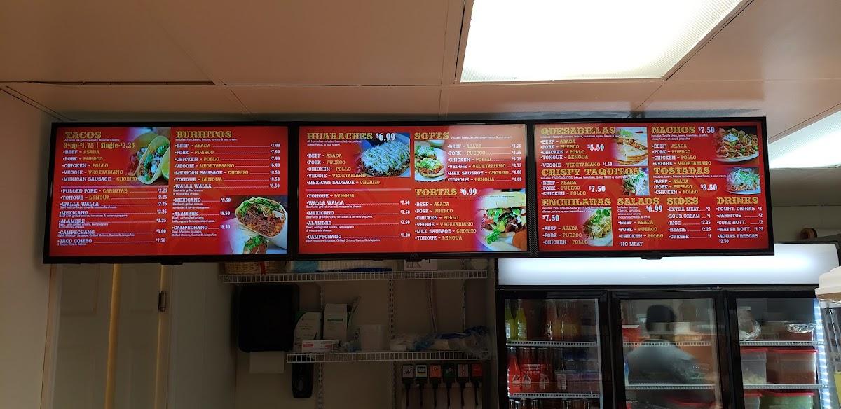 Menu at Tacos El Sol restaurant, Spokane, N Division St