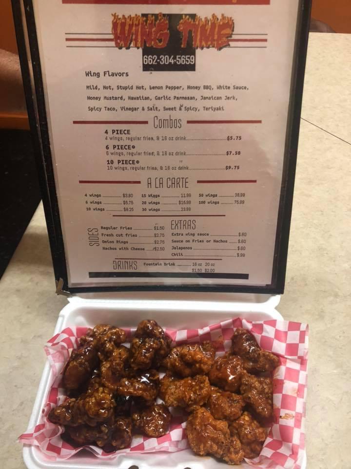 Menu at Wing Time Snackbar, Aberdeen