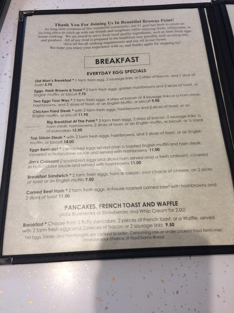 Menu at Browns Point Diner pizzeria, Tacoma, East Side Dr NE
