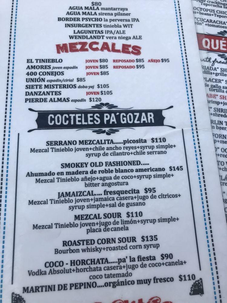 Menu at Cevicheria La Mas Nais restaurant, Tijuana, Ricardo Flores ...