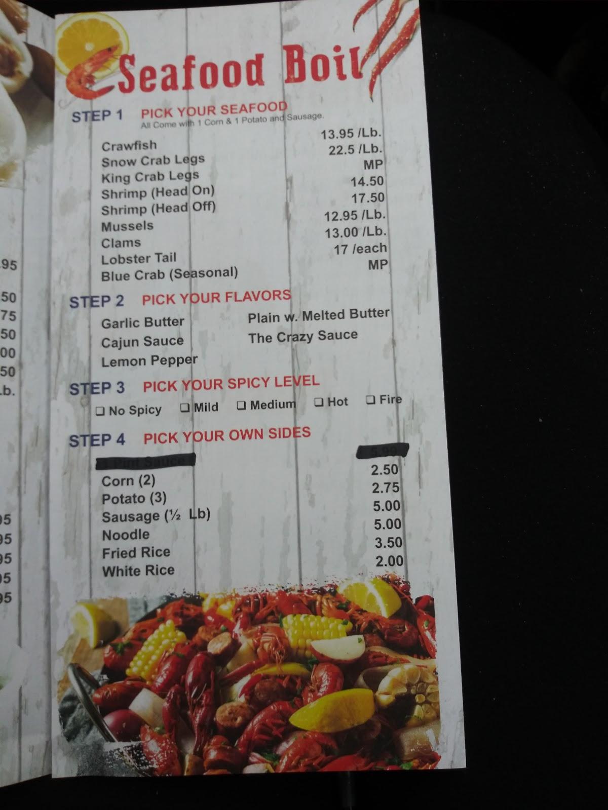 Menu at Crazy Crab restaurant, Fitchburg