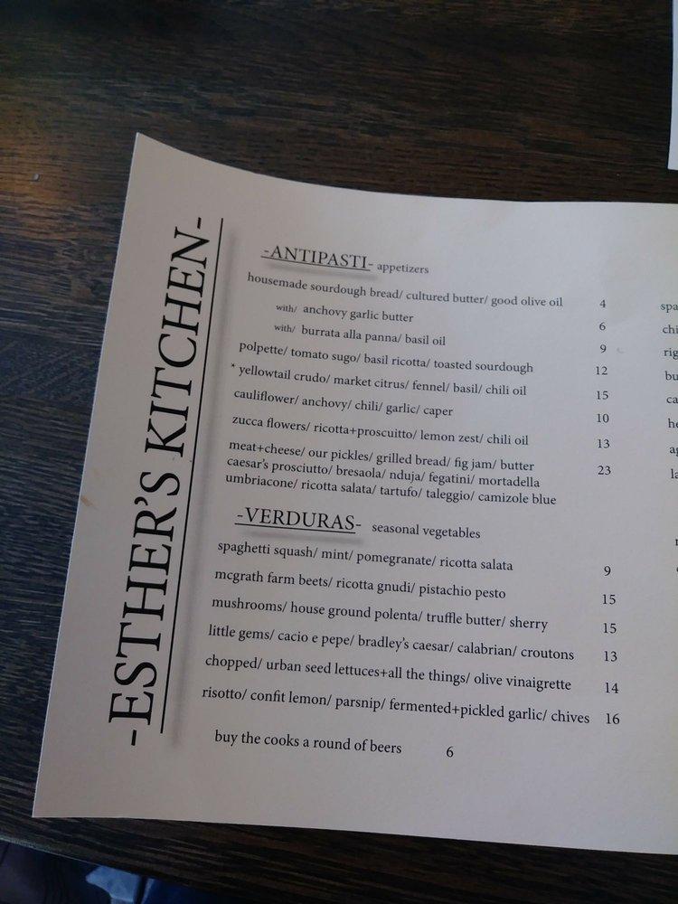 Menu at Esther's Kitchen pub & bar, Las Vegas