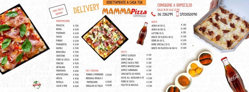 Menu da Mamma pizza pizzeria, Roma, Via dei Castani