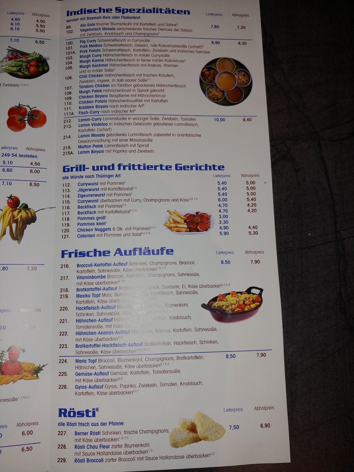 Speisekarte von Pizza Maria Express Mittweida, Mittweida