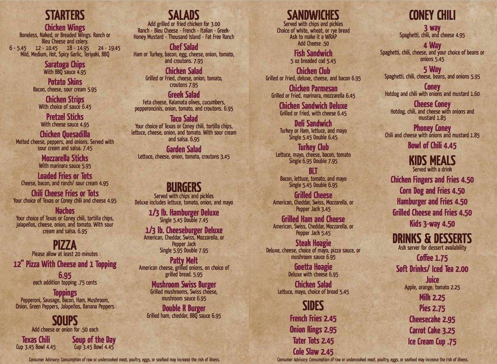 Menu at Patrick's Sports Bar & Grill, Cincinnati
