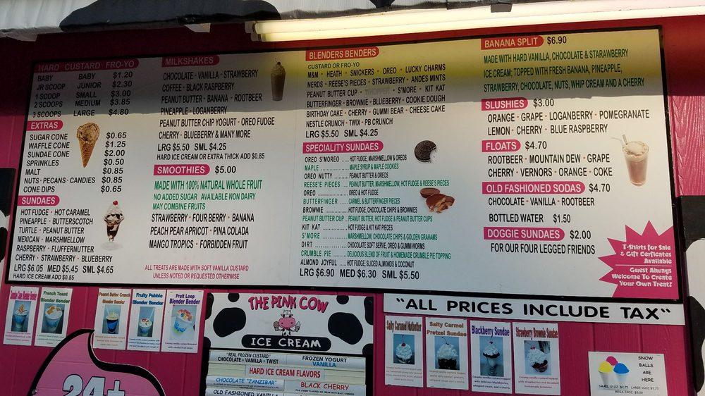 Menu at The Pink Cow, Alden