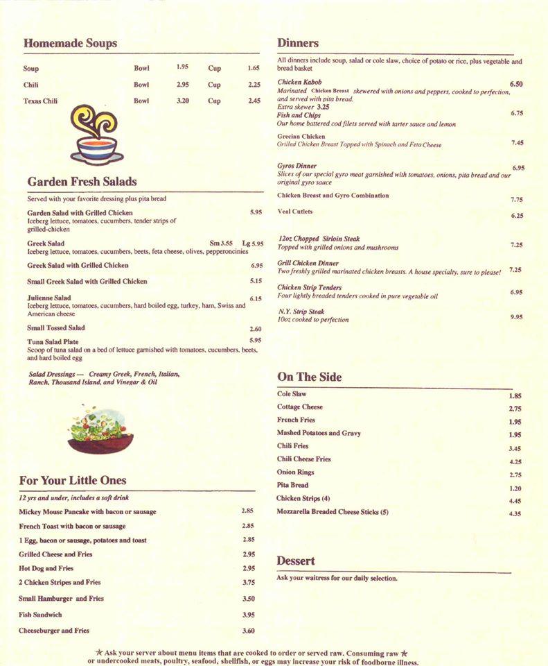 Menu at Cozy Grill Cafe, Warren, Hoover Rd
