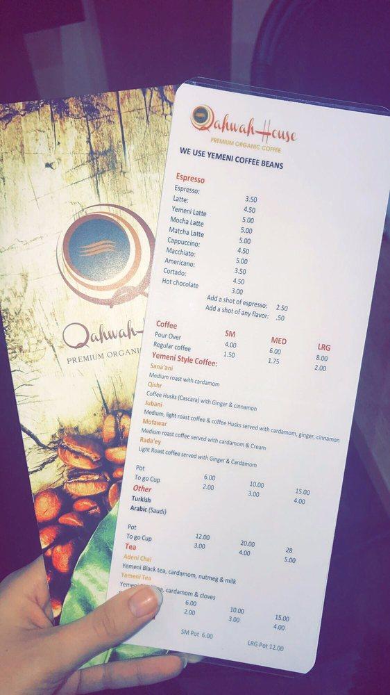 Menu at Qahwah House desserts, Dearborn, Schaefer Rd