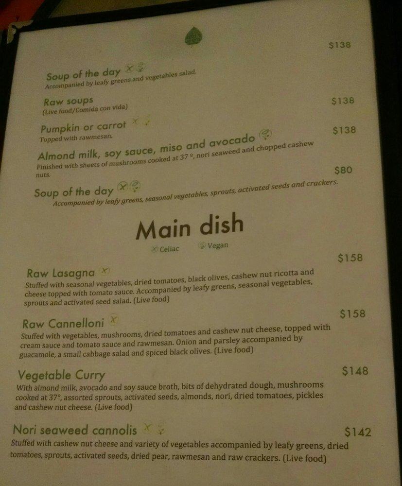 Menu at Buenos Aires Verde restaurant, Buenos Aires, Gorriti 5657