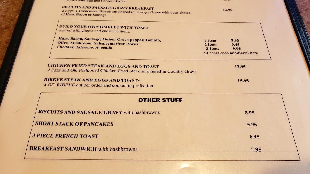 Menu at Drift Inn 50's Diner restaurant, Naches, US-12