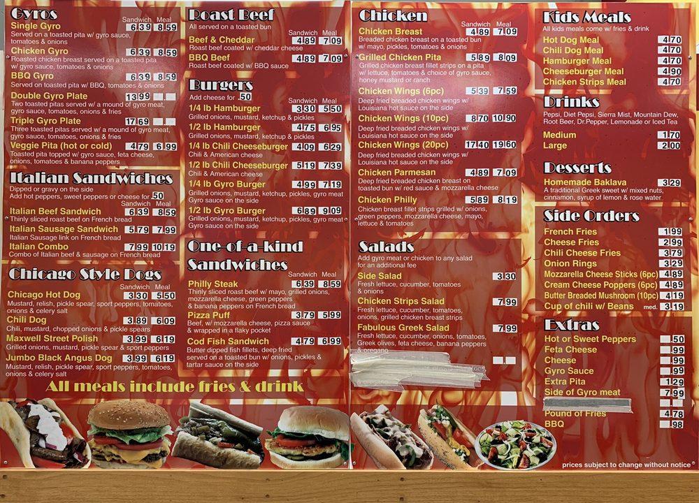 Menu at Super Gyros restaurant, Normal, 115 Susan Dr # A