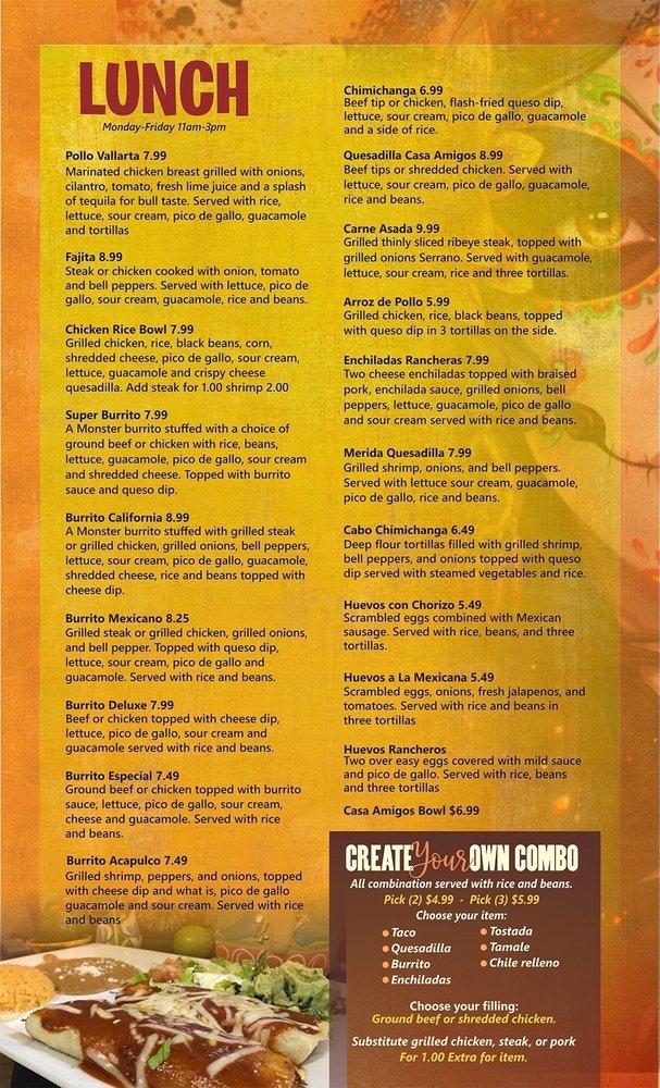 Menu at Coco's & Beer Authentic Mexican Grill restaurant, Columbia