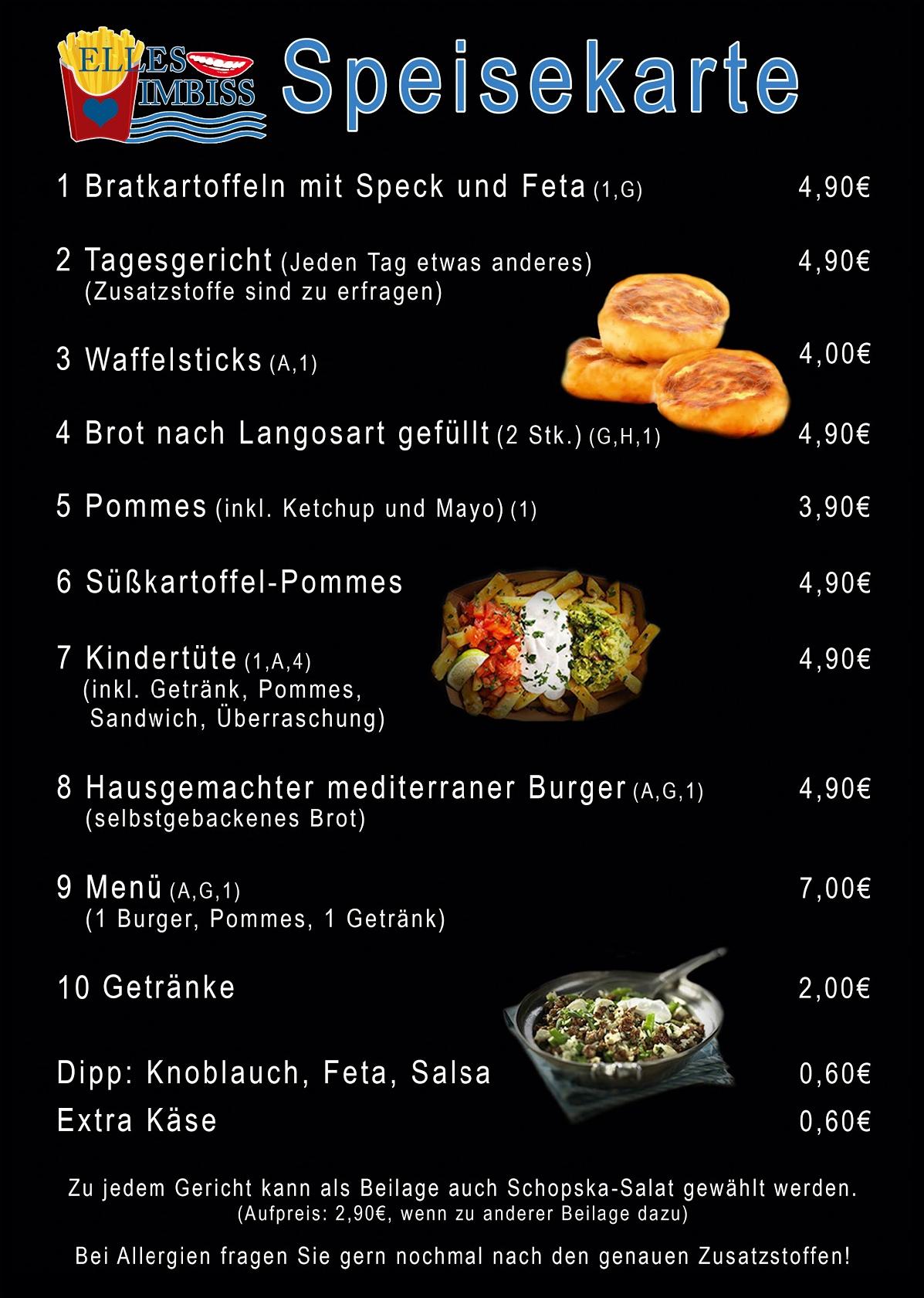Menu at Elles Imbiss pub & bar, Glauchau