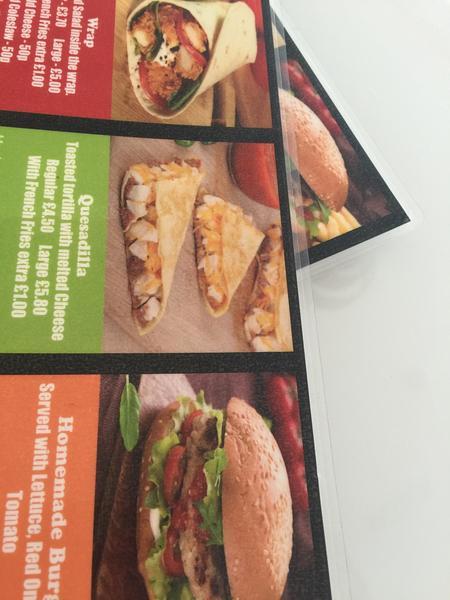 Menu at Fusion King restaurant, Aberystwyth