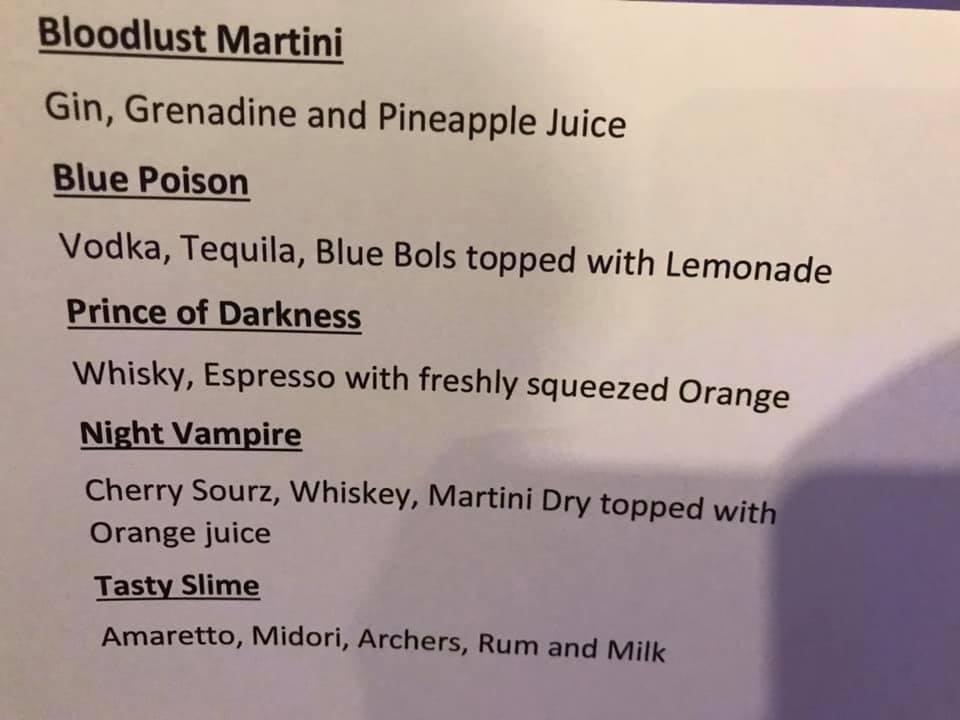 Menu at George Hotel pub & bar, Whitby