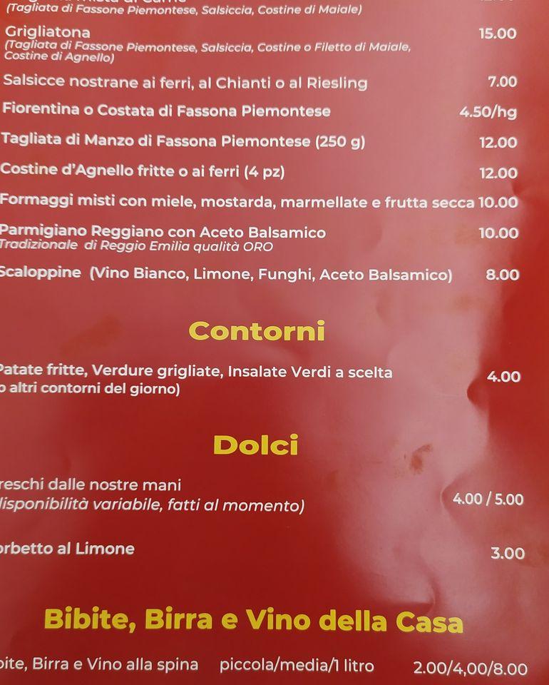 Menu at Ristorante il Monte, La Vecchia