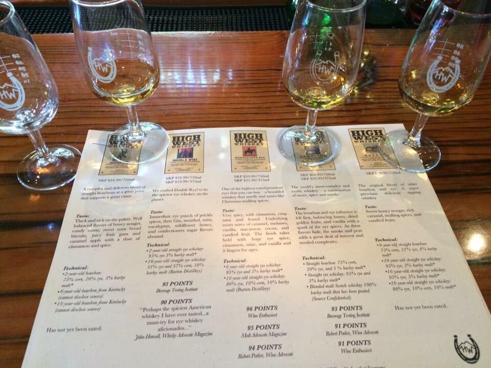 Menu at High West Saloon pub & bar, Park City