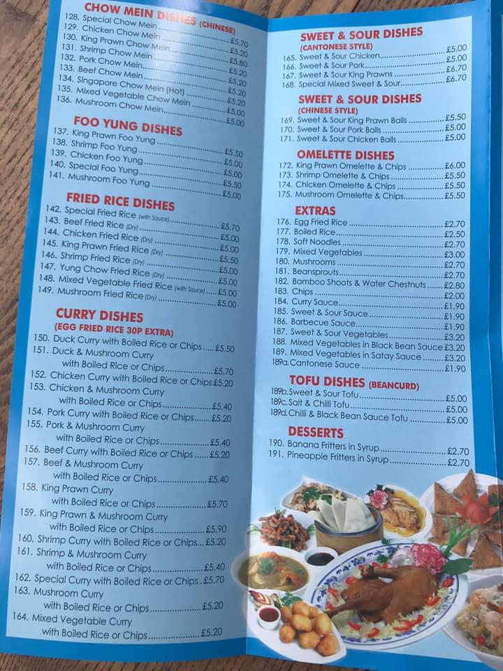 Menu at River Avon restaurant, Evesham