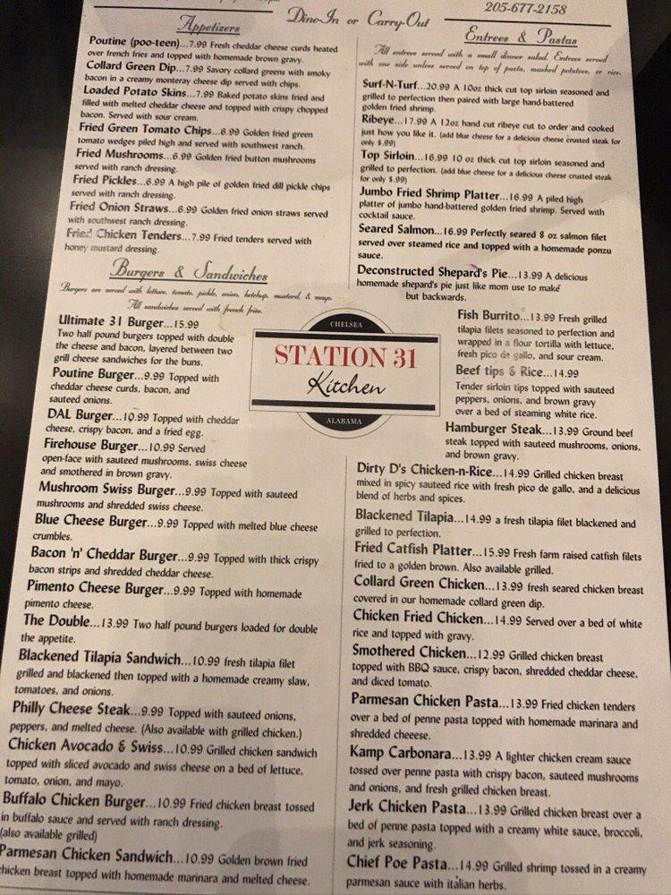 Menu at Station 31 Kitchen pub & bar, Chelsea