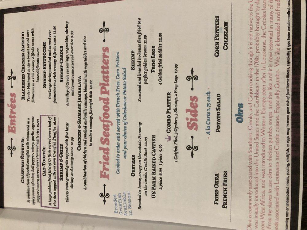 Menu at Cooyons restaurant, Mountain Home