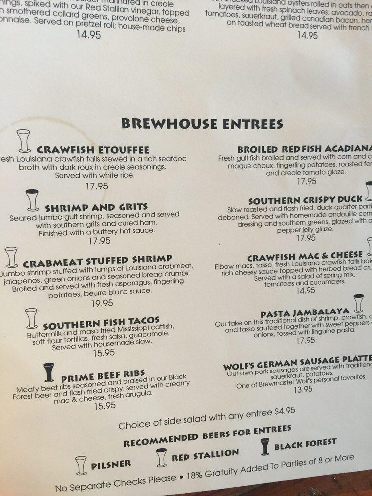 Menu at Crescent City Brewhouse pub & bar, New Orleans