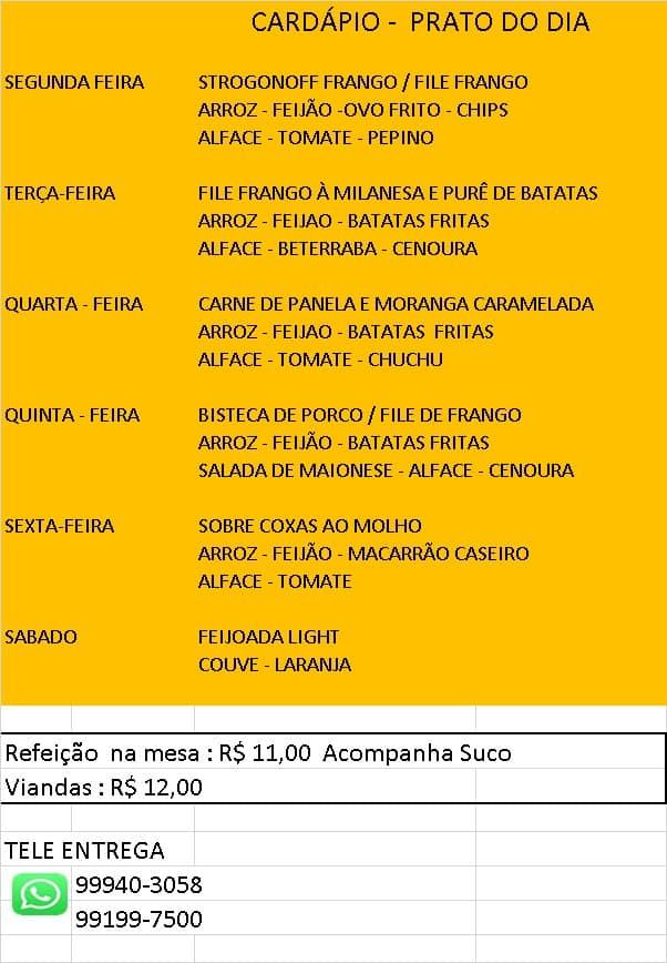 Menu at Mistura Boa restaurant, Marau