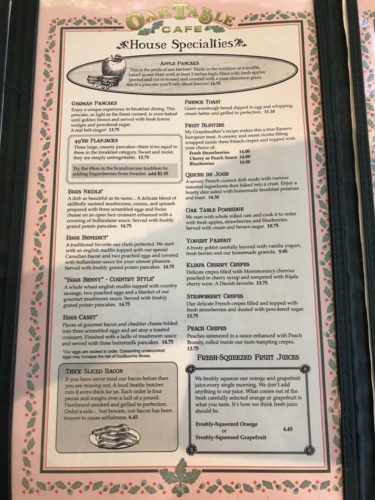 Menu At Oak Table Cafe Sequim 292 W Bell St Menu At Oak Table Cafe Sequim 292 W Bell St