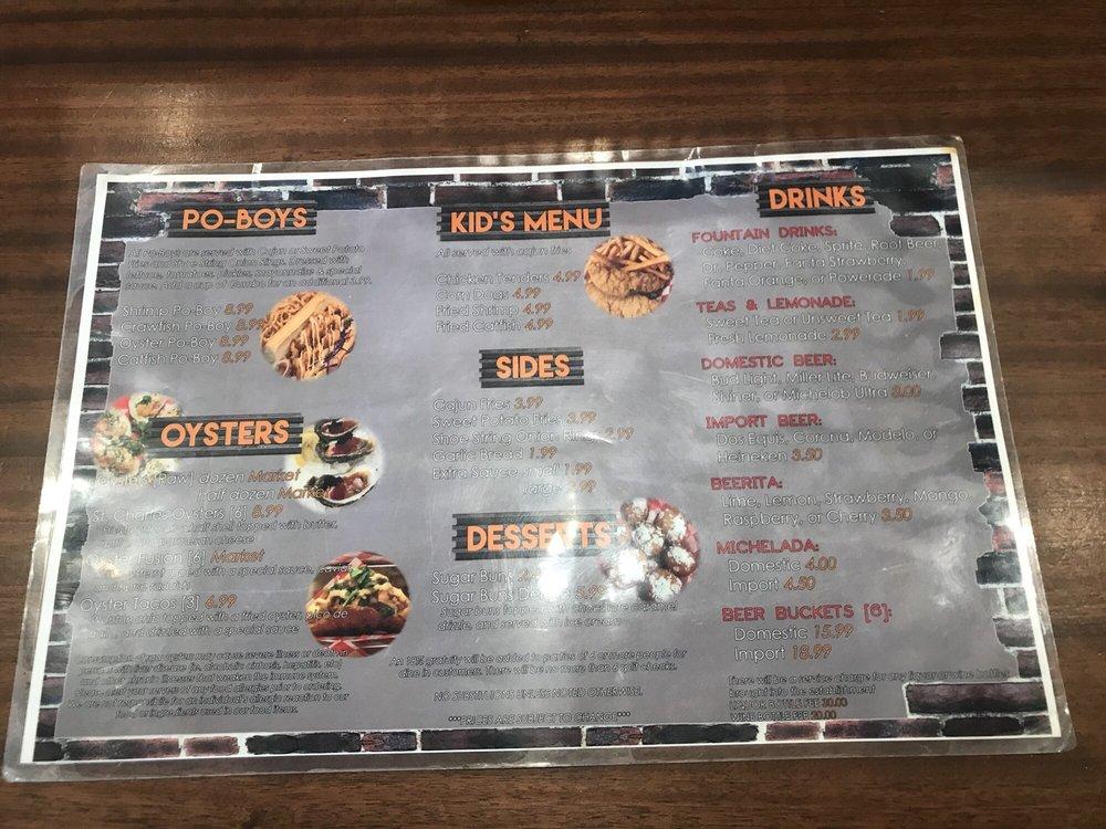 Menu at The Crawfish Pot & Oyster Bar, Houston