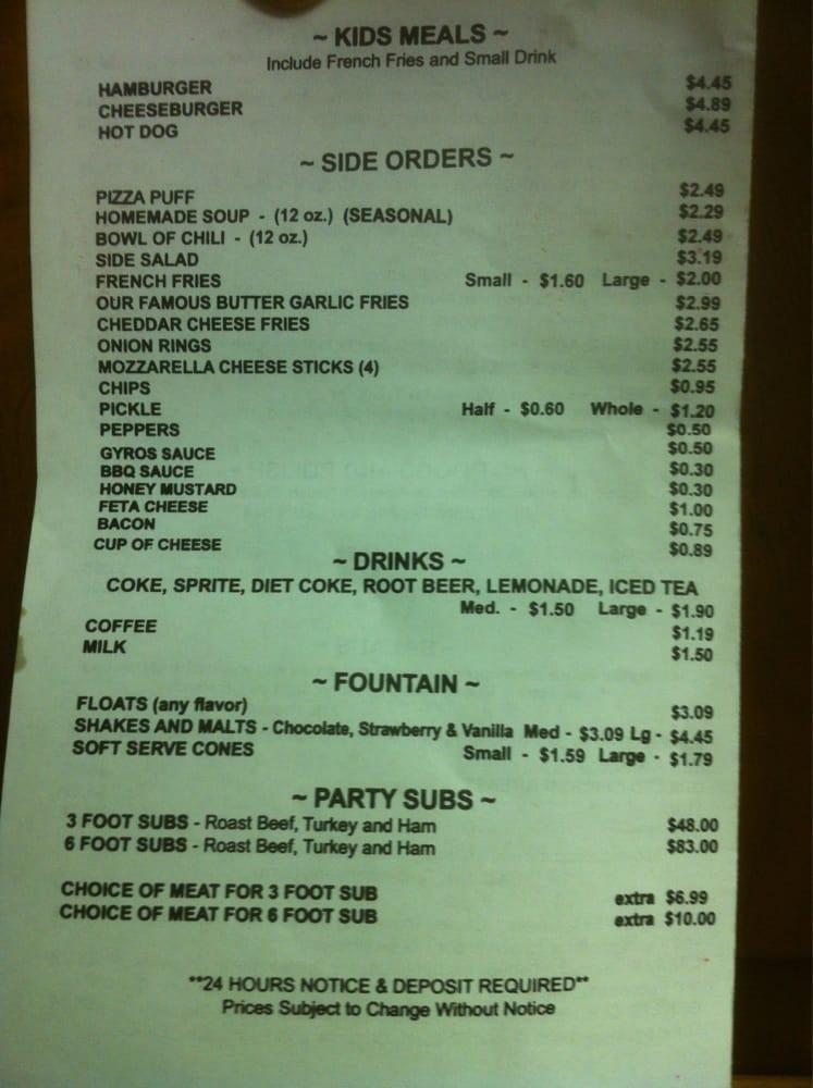 Menu at Windy City Subs fast food, Worth, S Harlem Ave