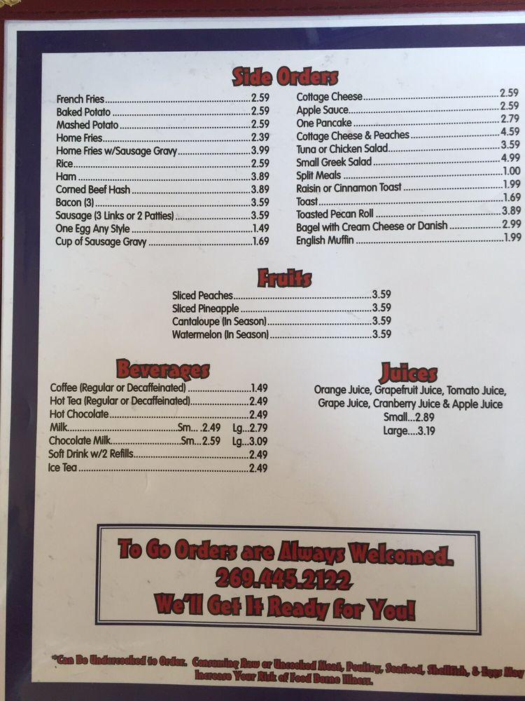 Menu at Broadway Cafe, Cassopolis