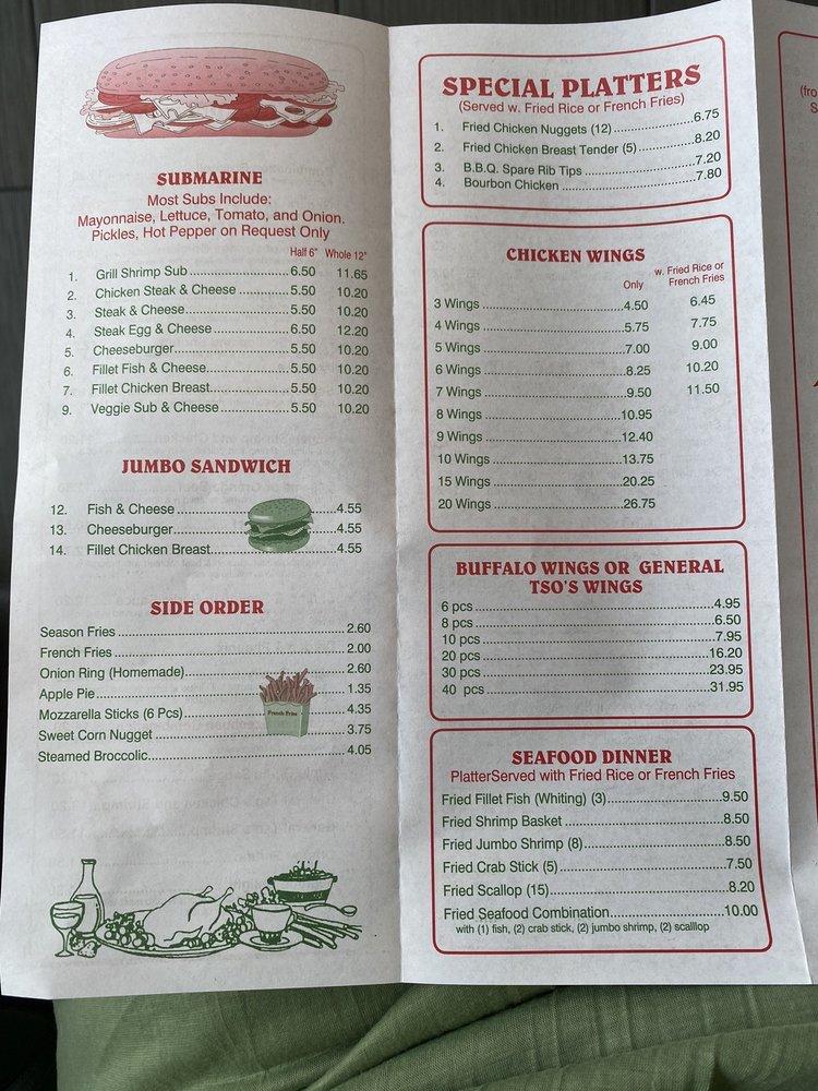 Carta del restaurante Eddy's Carryout, Marlton