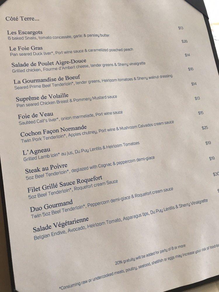 Menu at Le Yaca Virginia Beach restaurant, Virginia Beach