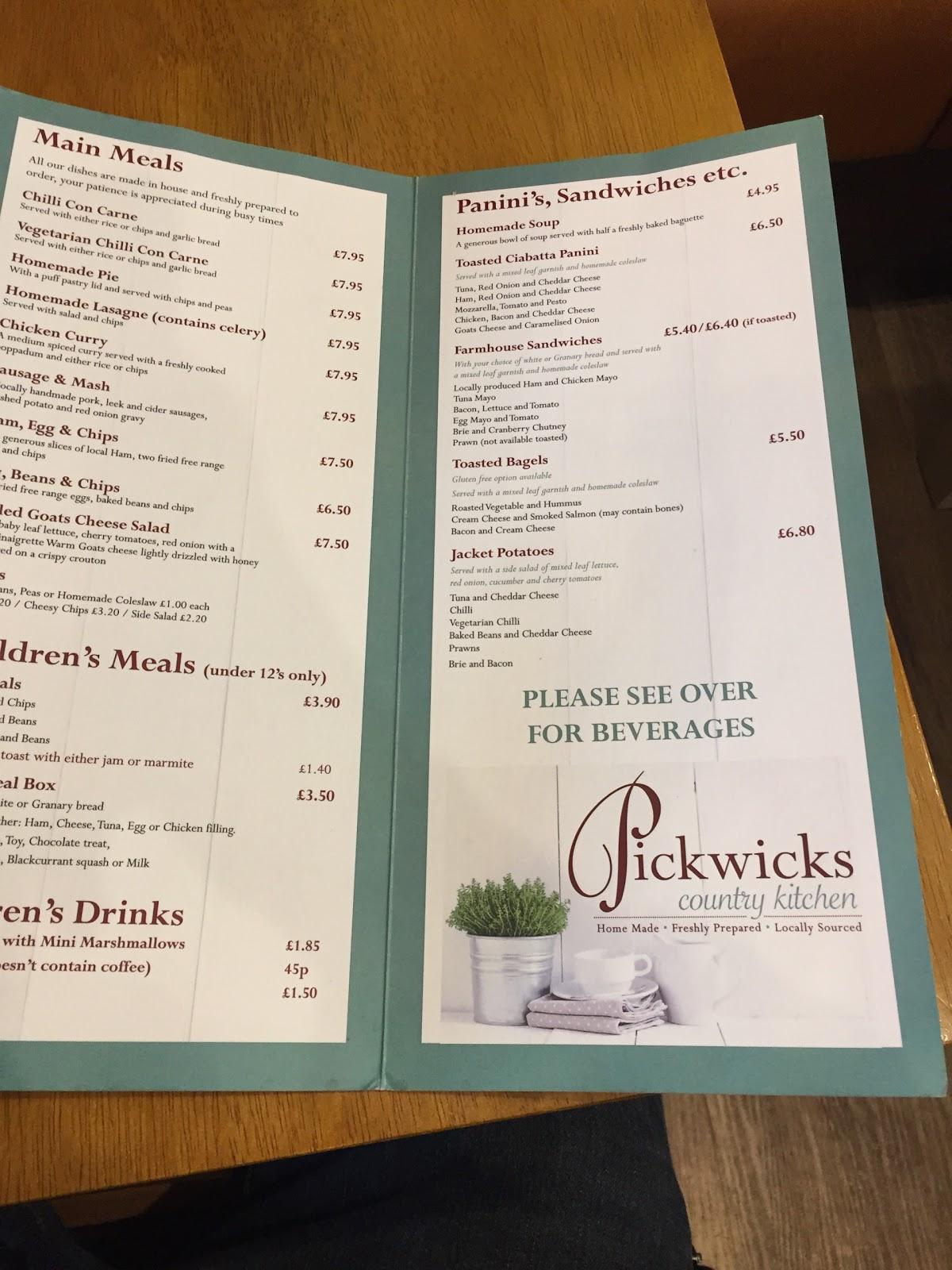 Menu at Pickwicks Country kitchen pub & bar, Wells