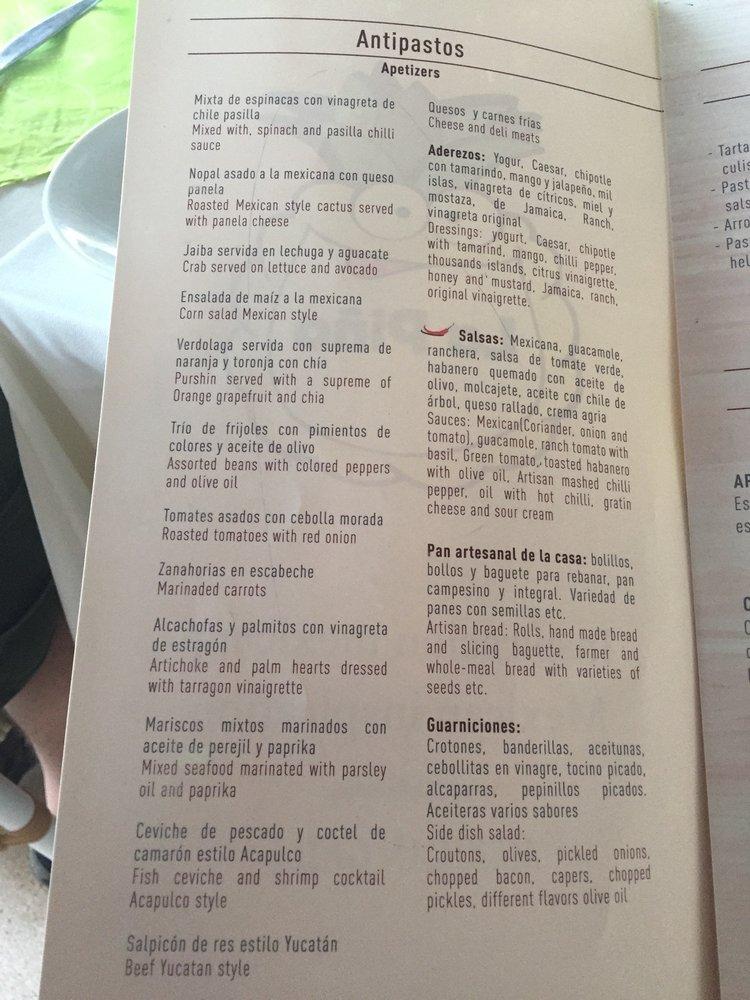 Menu at Pina Colada restaurant, Cancún, Boulevard Kukulcan KM 16.5 L-48 ...
