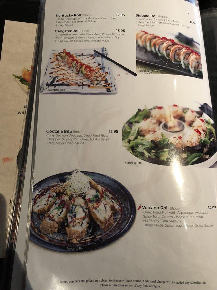 Menu at Sushi High restaurant, Vancouver
