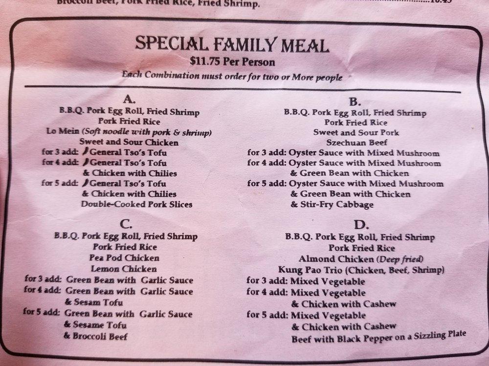 Menu at Chef Zhao restaurant, Portland