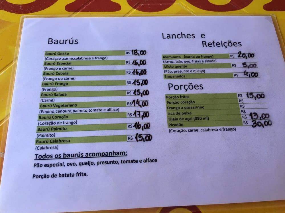 Menu at Gekko pub & bar, Imbituba, Estrada Geral da Ferrugem