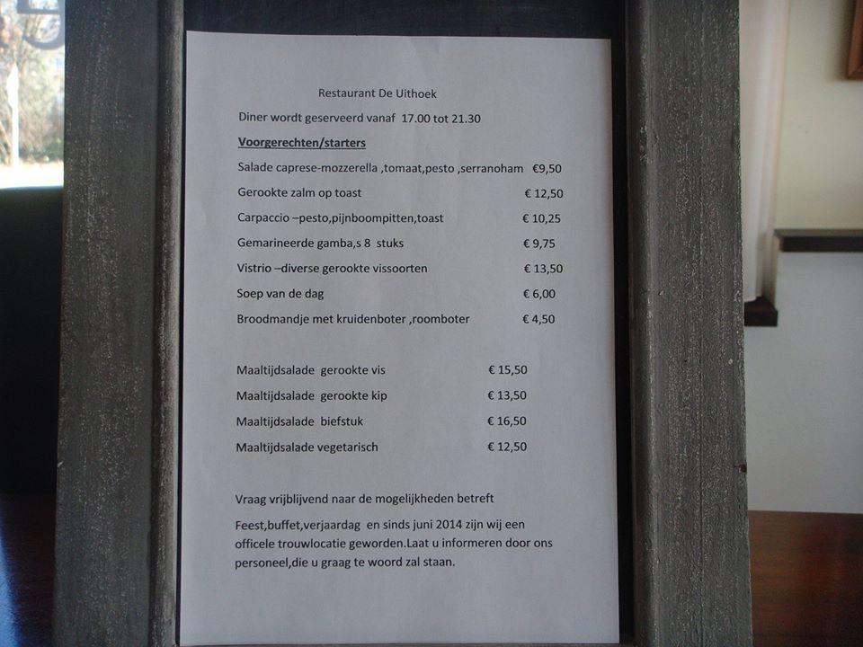 Menu at Hotel Lakeside Uithoorn, Uithoorn