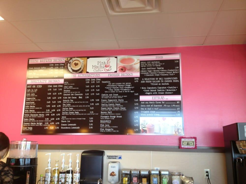 Menu at Pink Mocha Cafe, Kailua-Kona