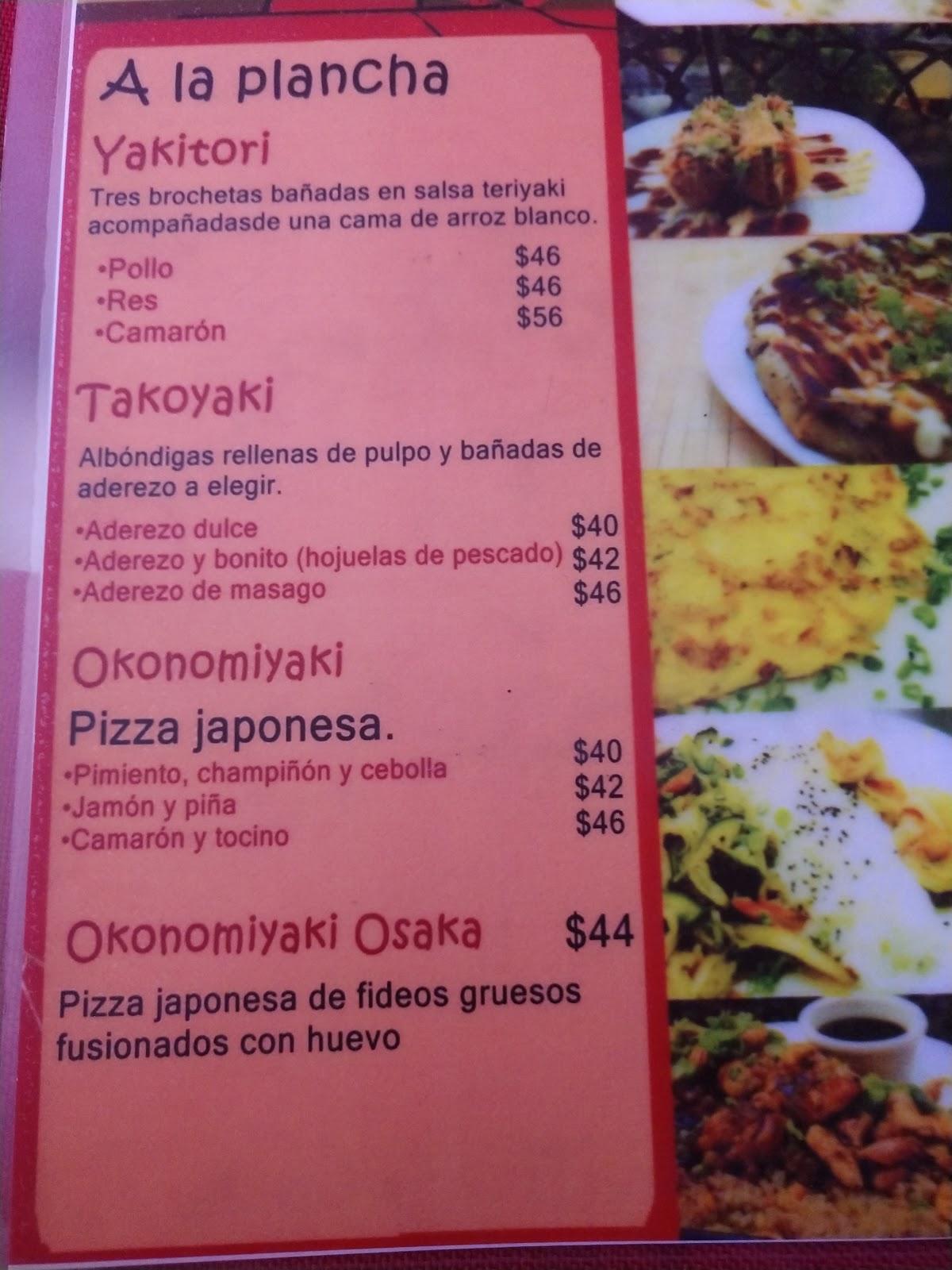 Carta del restaurante Tanoshii Neko, Guadalajara