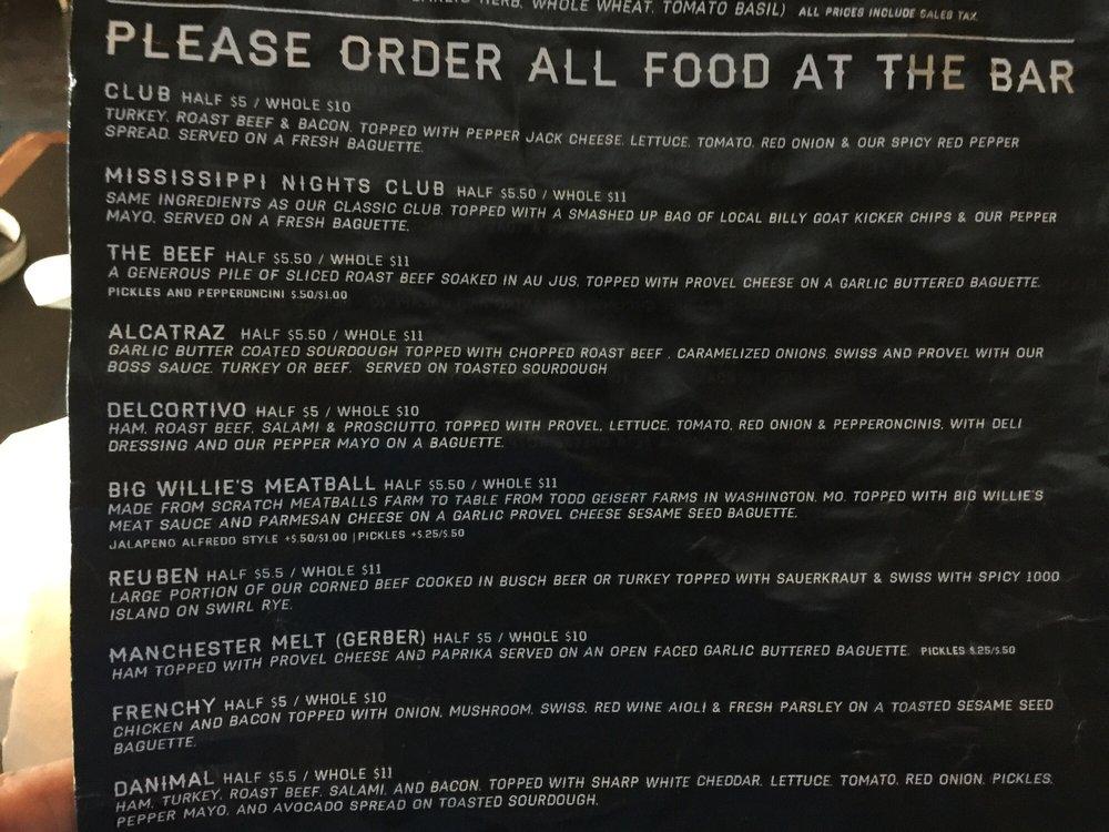 Menu at The Gramophone pub & bar, St. Louis