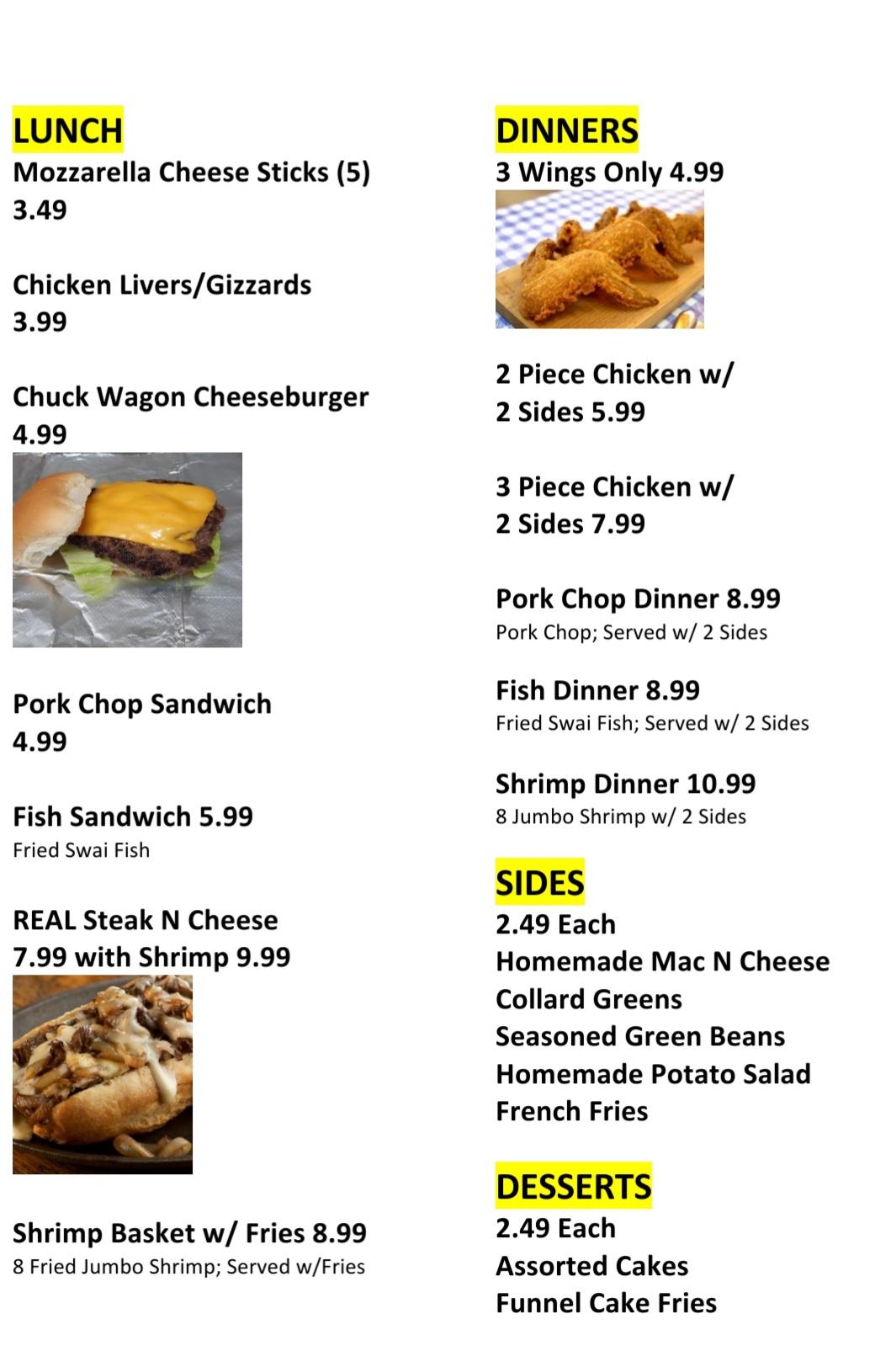 Menu at Jones Soul Food Cafe, Tappahannock