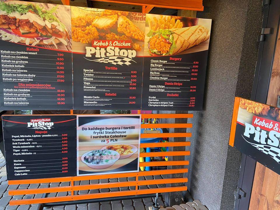Menu at PitStop Kebab & Chicken restaurant, Siedlce