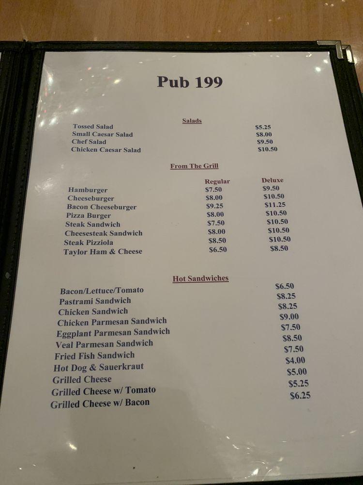 Menu at Pub 199, Mount Arlington