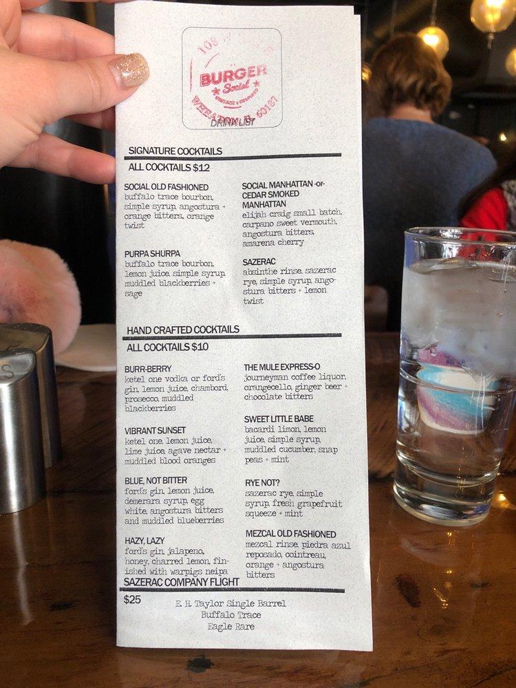 Menu at The Burger Social pub & bar, Wheaton