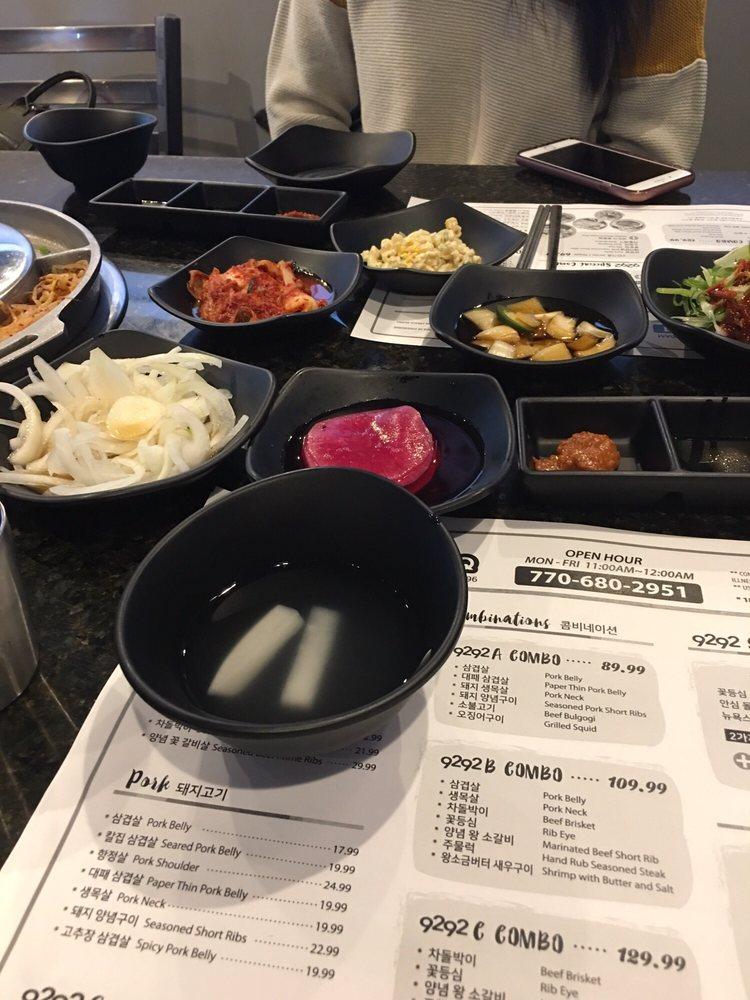 Menu at 9292 Korean BBQ, Duluth